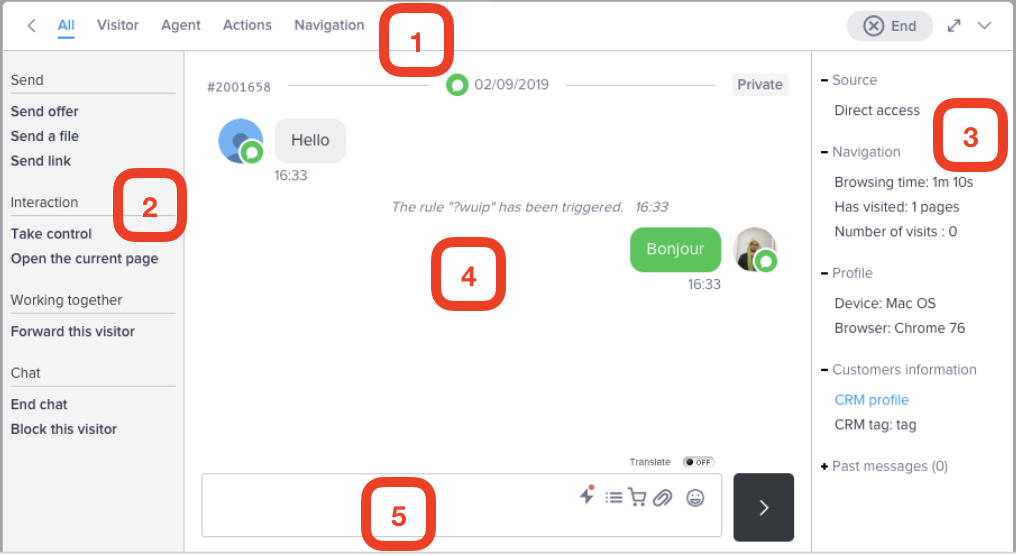 Manage Chats in the desktop conversation panel – Help Center iAdvize